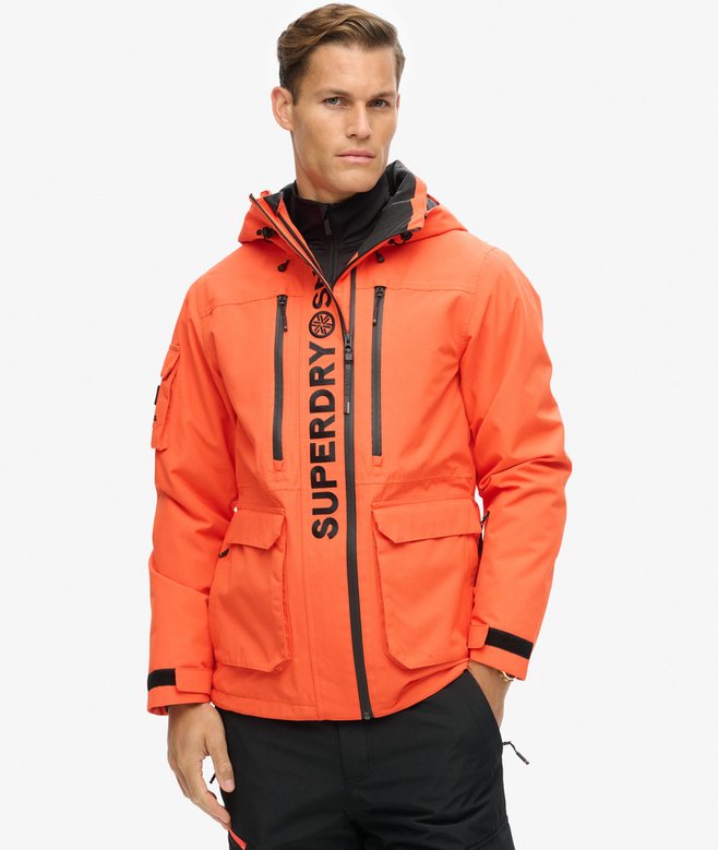 Orange Superdry Base Jumper Jacket Superdry EVEREST SHORT HOODED PUFFER ...
