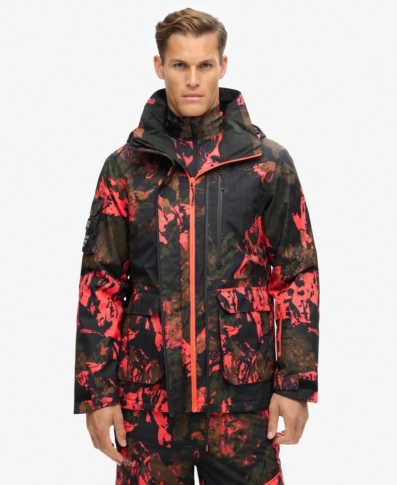 mens Ski Ultimate Rescue Jacket in Volcanic Mountain Orange | Superdry US