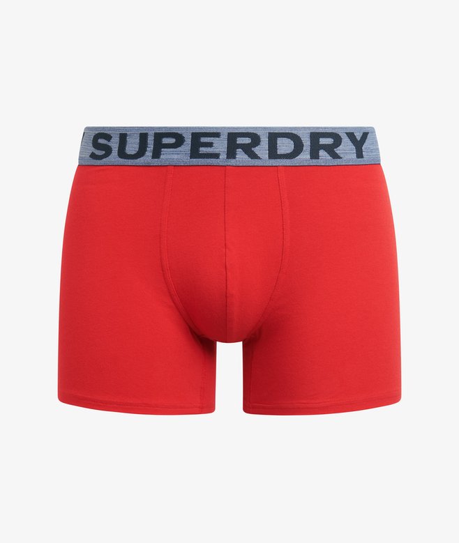 mens Organic Cotton Boxer Double Pack in Rouge Red/Eclipse Navy ...