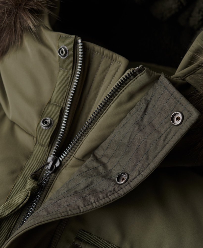 dusty olive green Chinook parkafrakke med imiteret pels til mænd ...