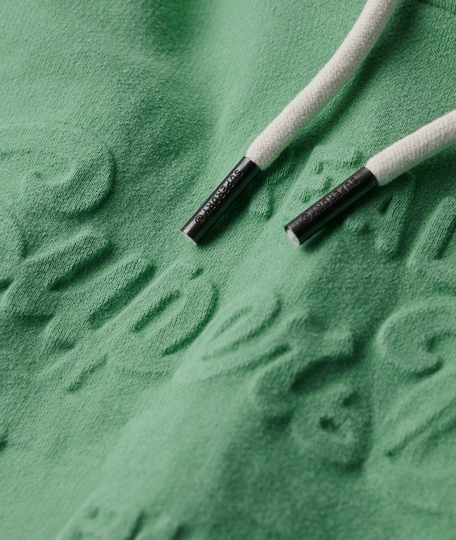 womens Embossed Graphic Hoodie in Creme De Menthe Green | Superdry US