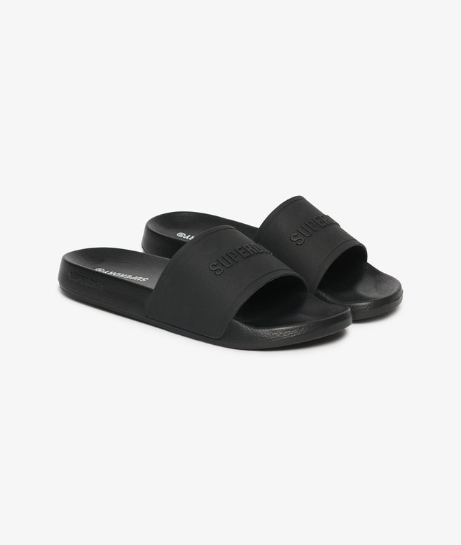 mens Logo Pool Sliders in Black | Superdry UK