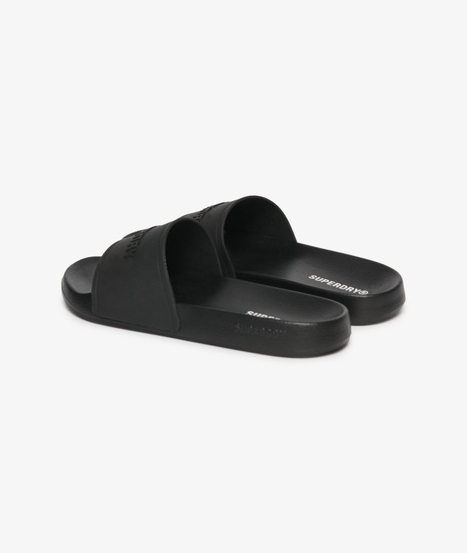 mens Logo Pool Sliders in Black | Superdry UK