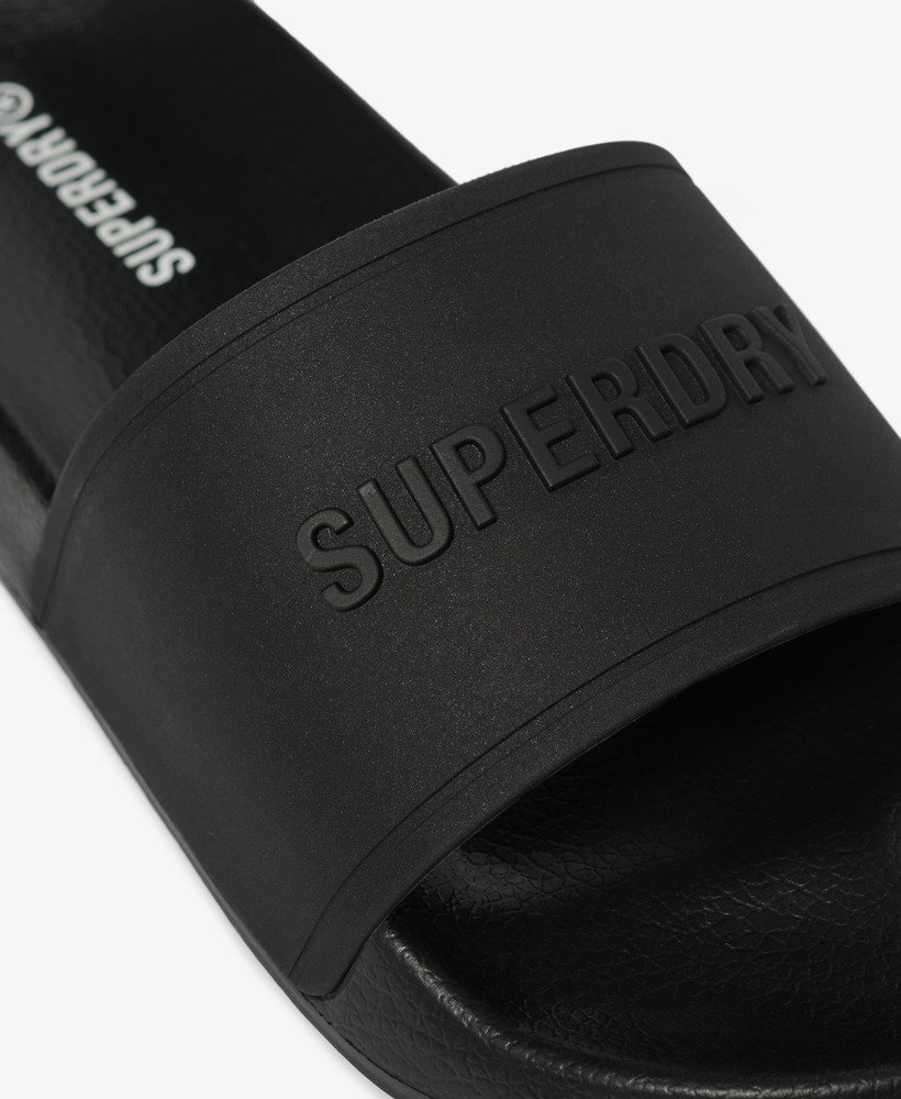 mens Logo Pool Sliders in Black | Superdry UK