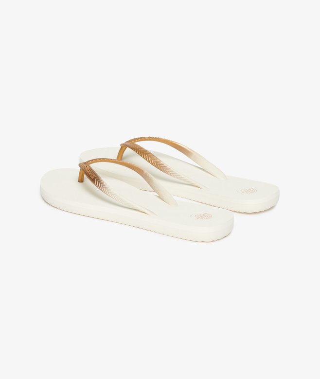 womens Core Metallic Flip Flops in OFF WHITE | Superdry UK