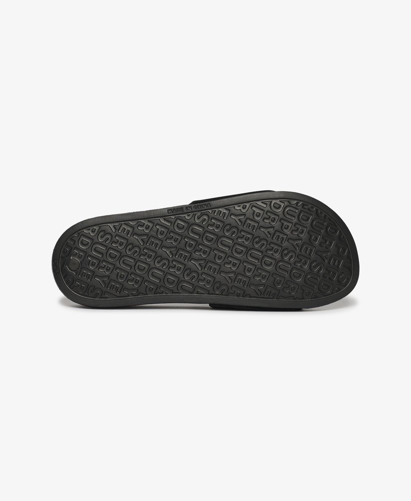 womens Rhinestone Luxe Pool Sliders in Black | Superdry UK