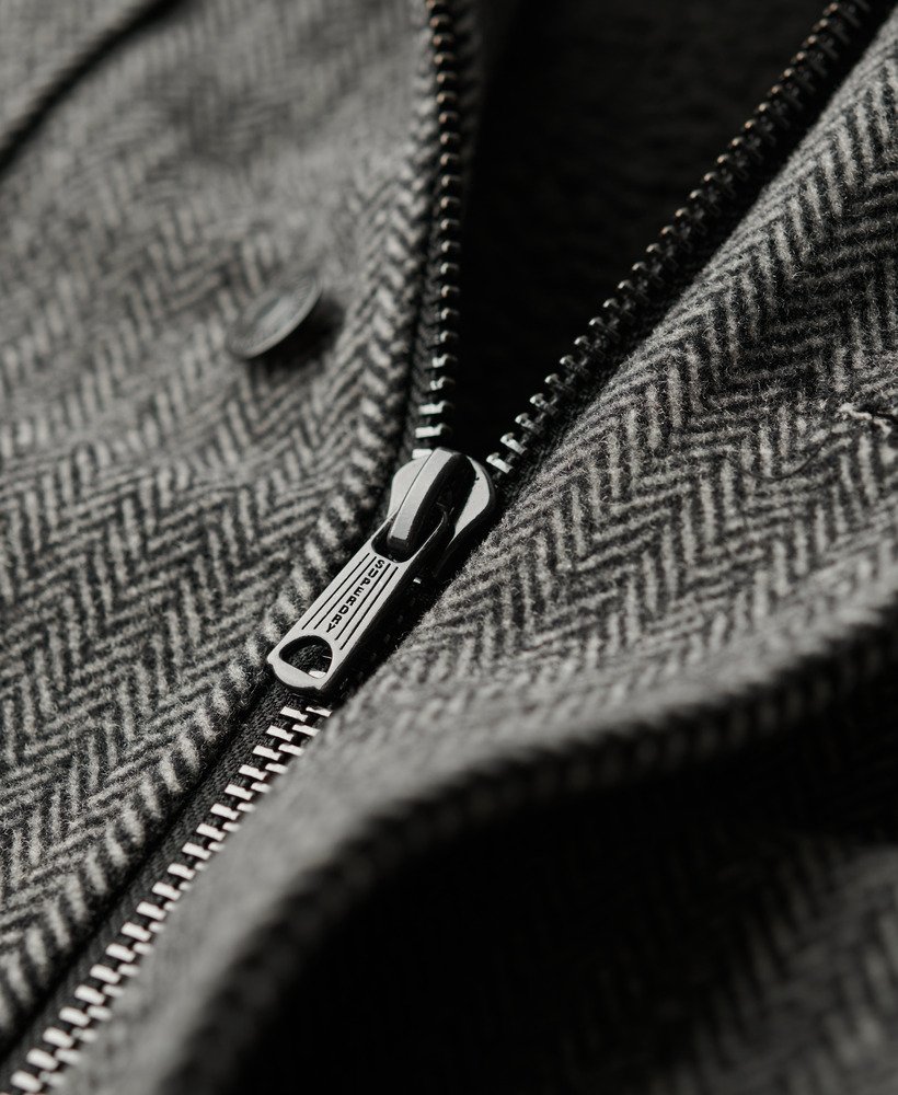 mens The Merchant Store- Wool Chore Jacket in CHARCOAL HERRINGBONE ...