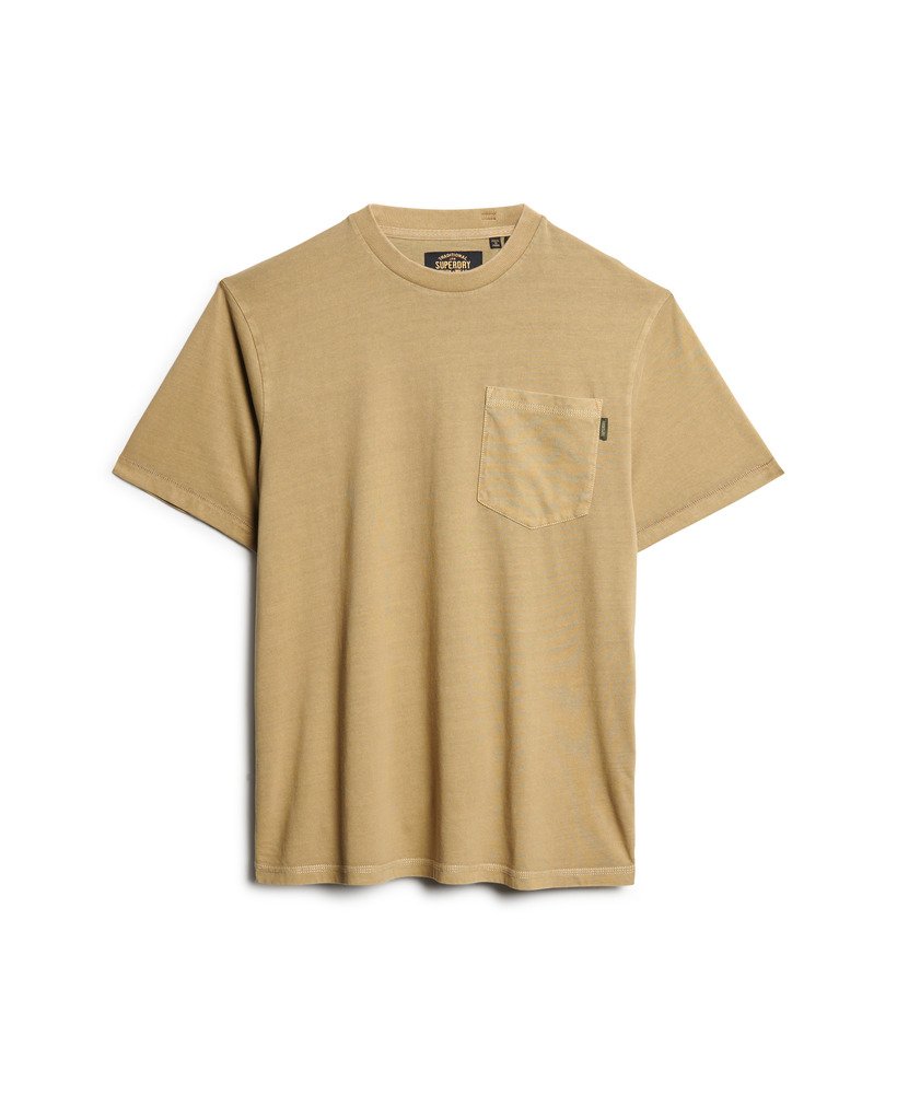mens Contrast Stitch Pocket T-Shirt in Washed Cappuccino | Superdry US