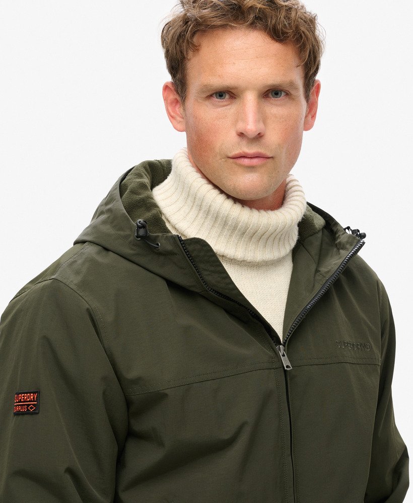 mens Surplus Nylon Hooded Bomber Jacket in Surplus Goods Olive Green ...
