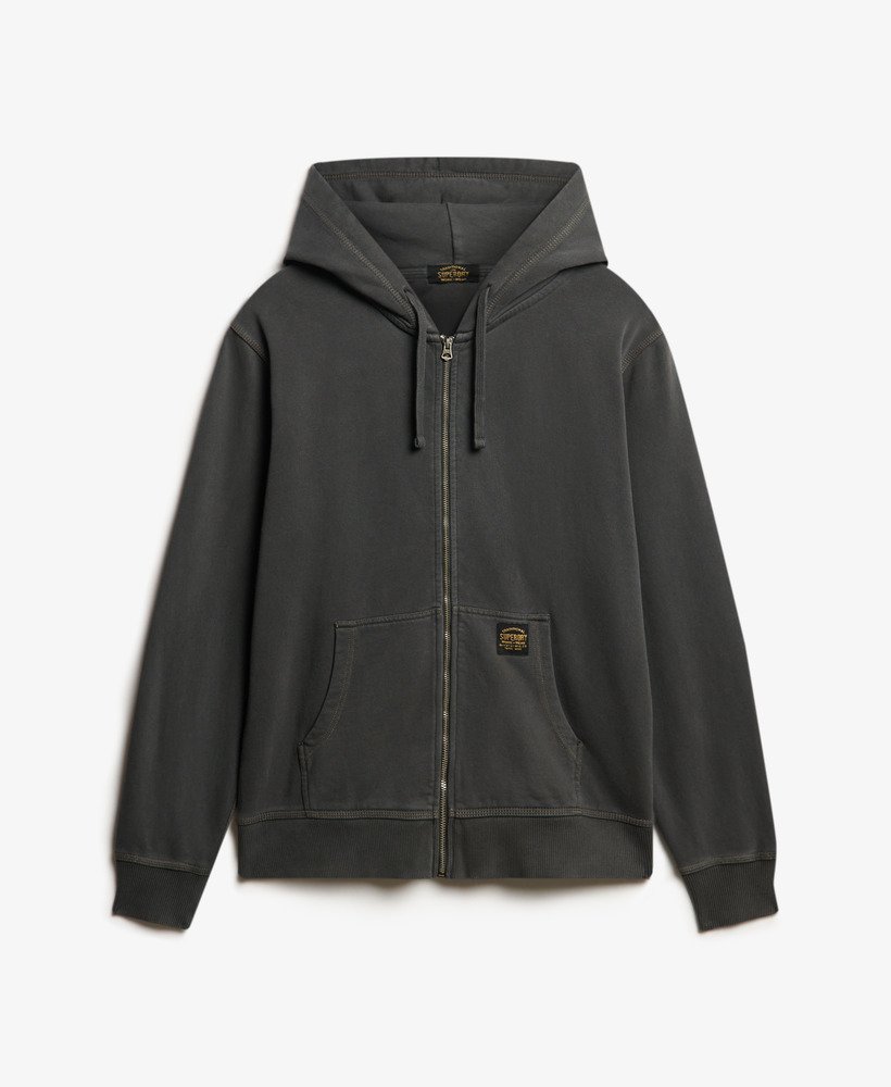 womens Oversized Contrast Stitch Zip Hoodie in Washed Black | Superdry US
