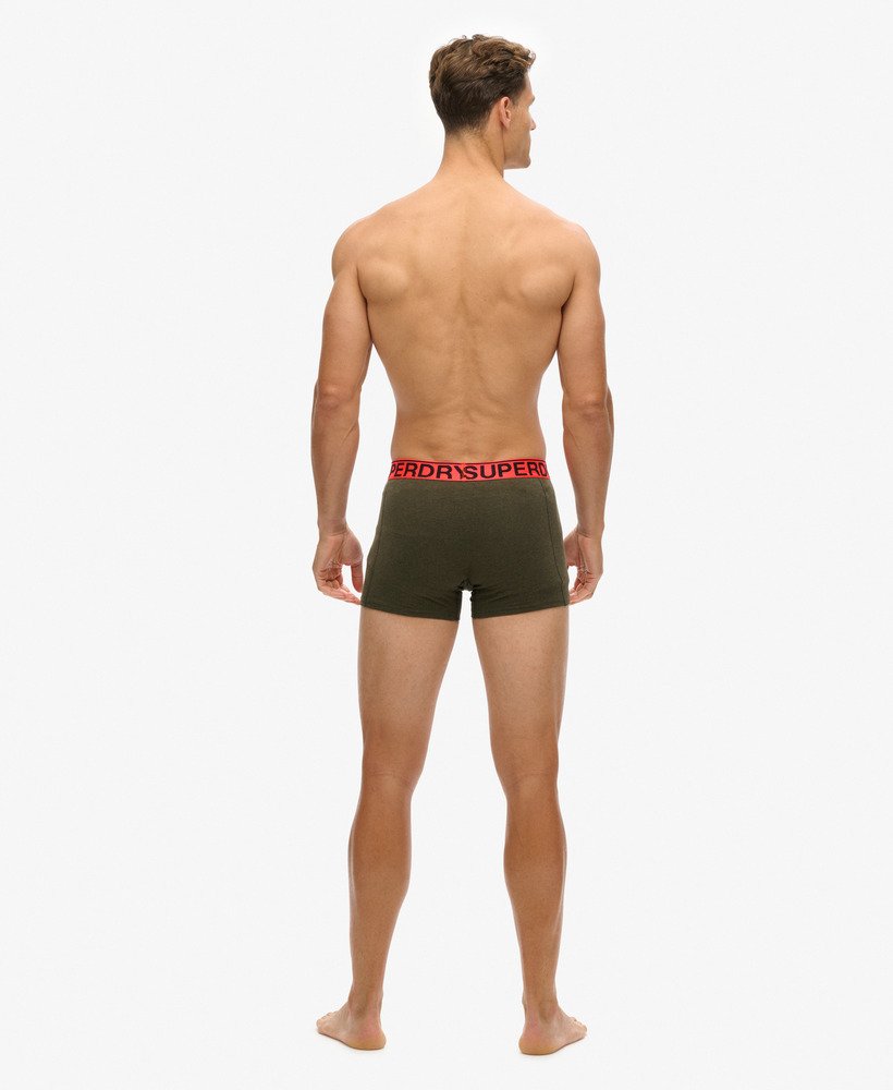 mens Organic Cotton Boxer Triple Pack in Khaki Stripe/Khaki Grit/Black ...