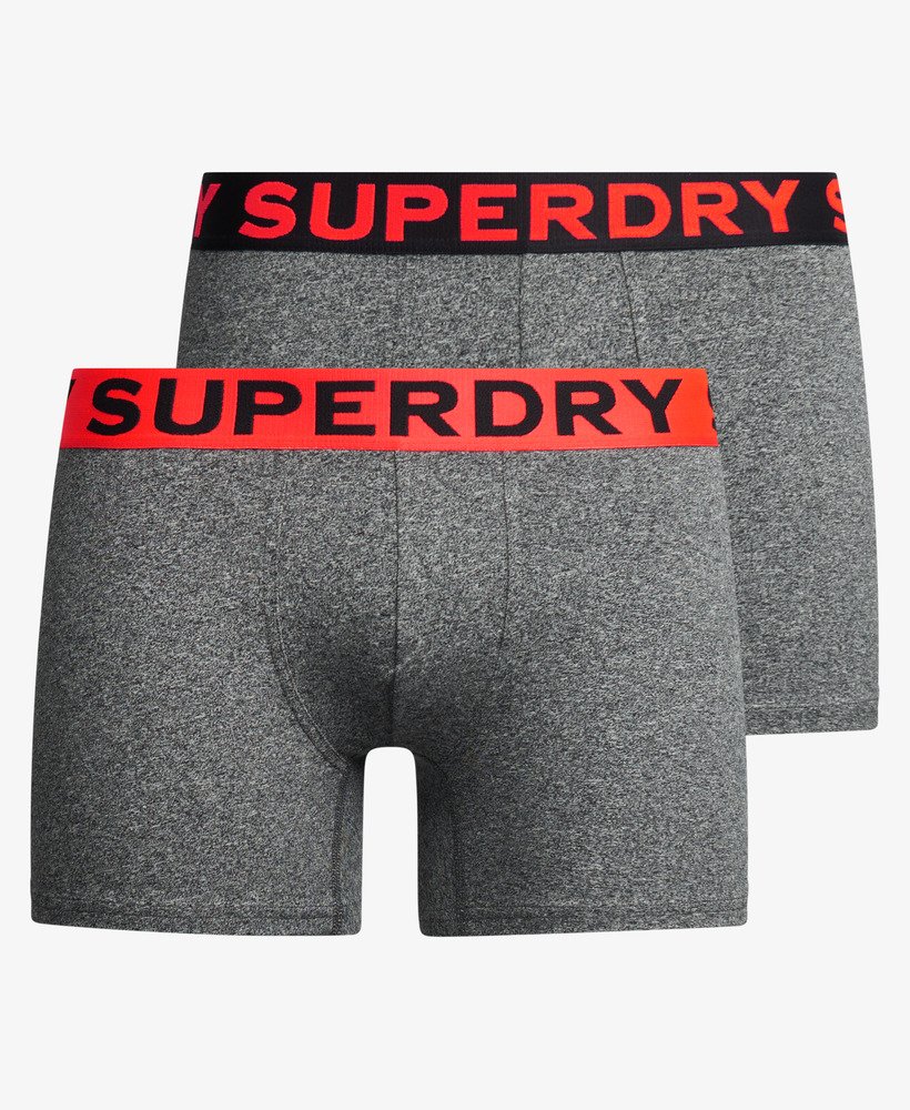 mens Organic Cotton Boxer Double Pack in Karst Black Mega Grit ...