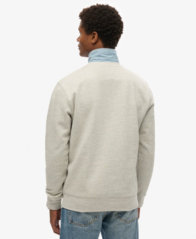 mens Essential Logo Crew Sweatshirt in Varsity Grey Grindle | Superdry UK