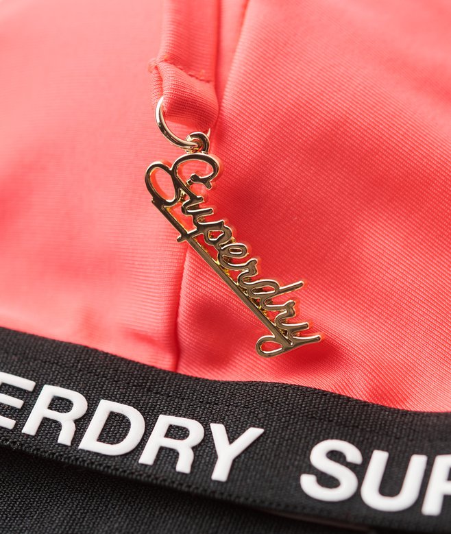 womens Triangle Elastic Bikini Top in HYPER FIRE PINK | Superdry UK