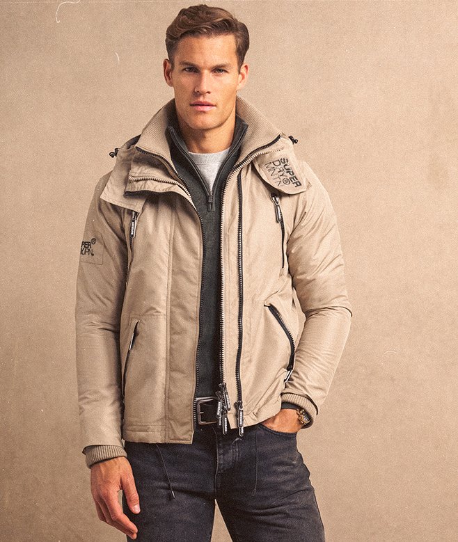 mens Mountain SD Windcheater Jacket in Winter Twig Beige | Superdry UK
