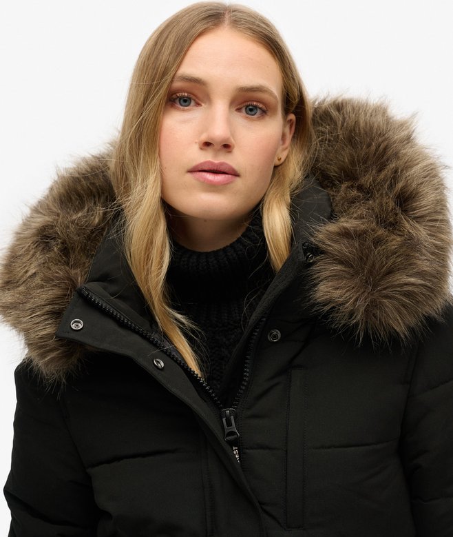Bomber à capuche Everestnoir de jais pour Femme | Superdry FR