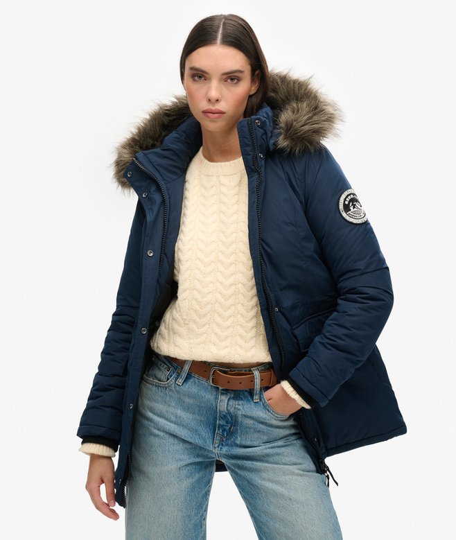 Dames Ashley Everest parka in eclipse navy | Superdry NL