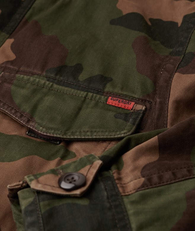 mens Rookie Military Jacket in Troops Camo Green | Superdry US