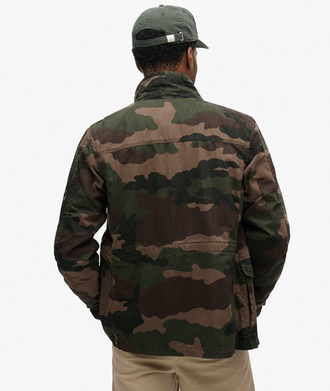 mens Rookie Military Jacket in Troops Camo Green | Superdry US