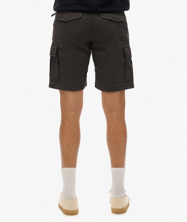 mens Organic Cotton Heavy Cargo Shorts in Washed Black | Superdry UK