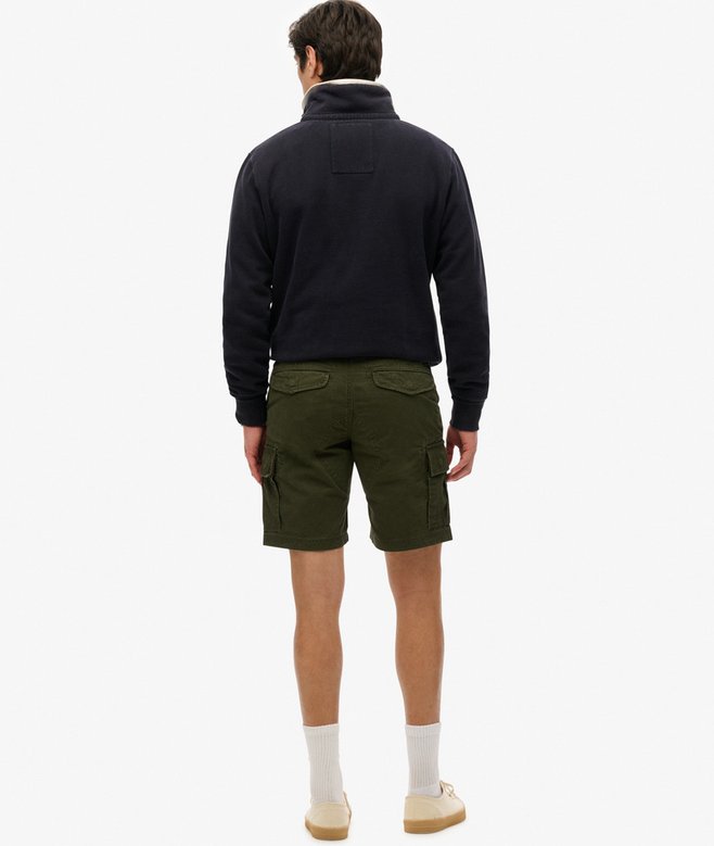 mens Organic Cotton Heavy Cargo Shorts in Surplus Goods Olive | Superdry UK