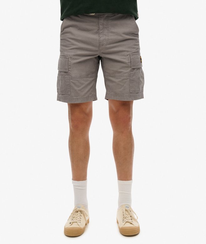 mens Organic Cotton Heavy Cargo Shorts in NAVAL GREY | Superdry UK