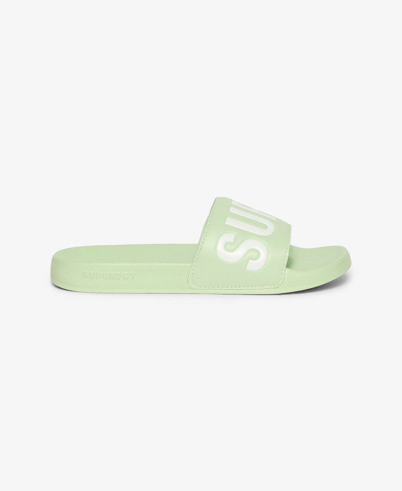 womens Vegan Core Pool Sliders in Tender Greens/Optic | Superdry UK