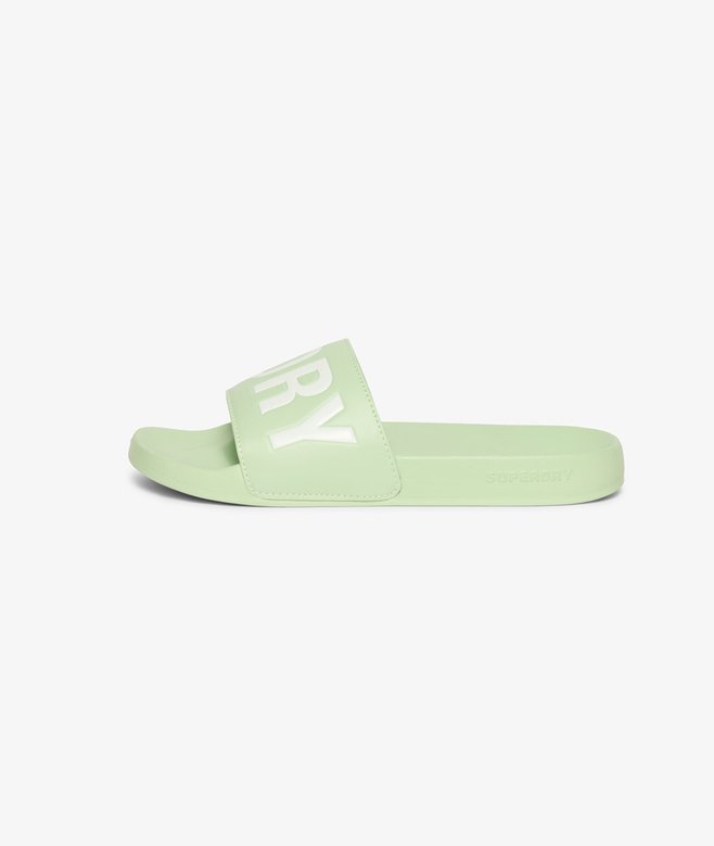 womens Vegan Core Pool Sliders in Tender Greens/Optic | Superdry UK