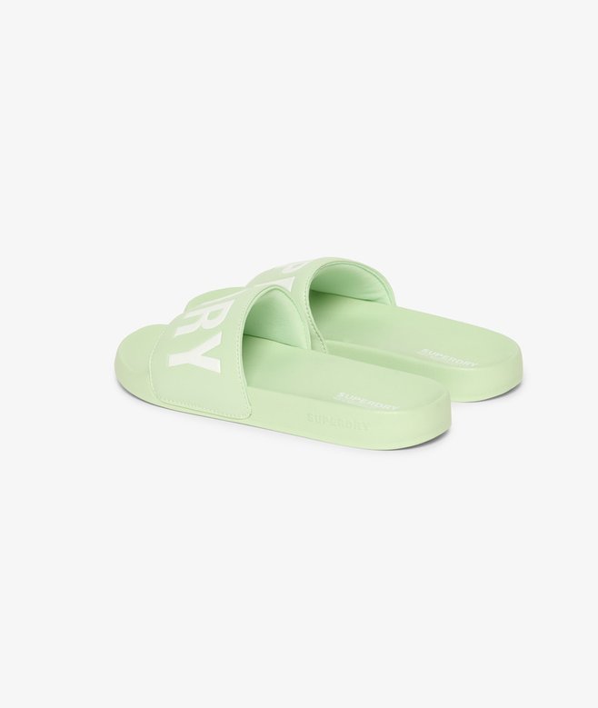 womens Vegan Core Pool Sliders in Tender Greens/Optic | Superdry UK