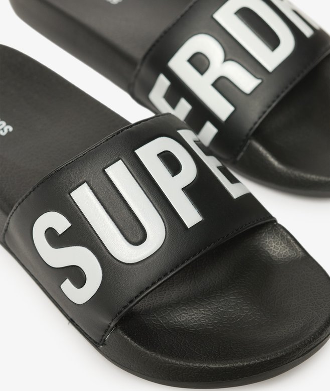 womens Core Pool Sliders in BLACK/WHITE | Superdry UK