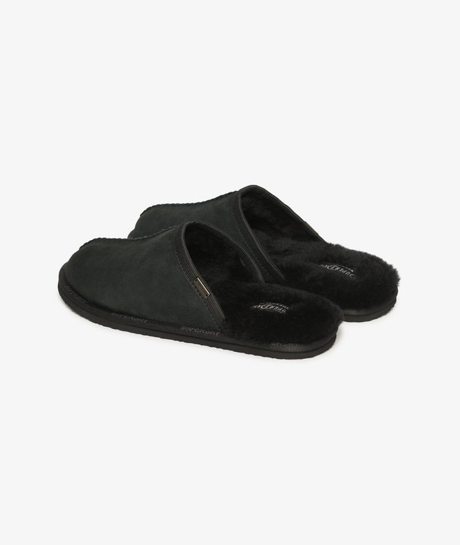 mens Suede Mule Slippers in Black | Superdry UK