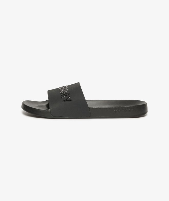 mens Logo Pool Sliders in BLACK/BLACK | Superdry UK