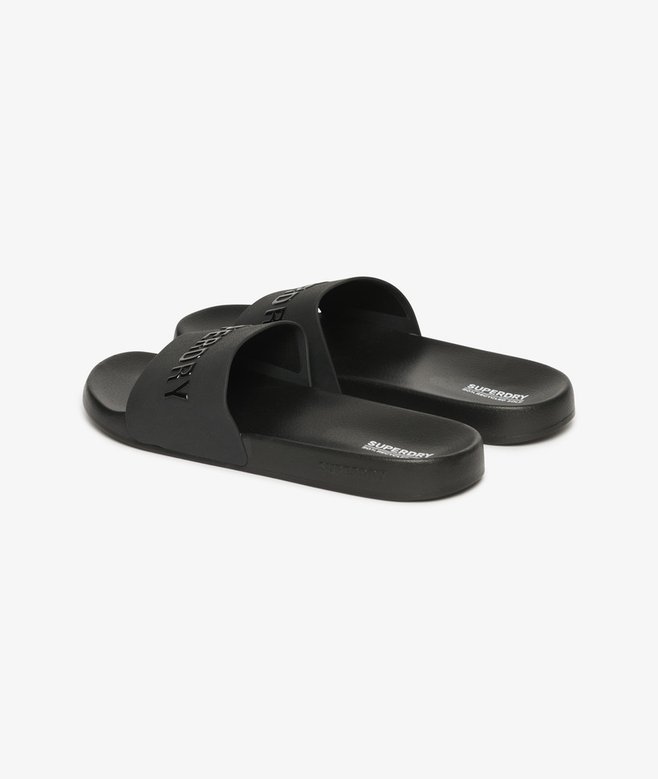 mens Logo Pool Sliders in BLACK/BLACK | Superdry UK
