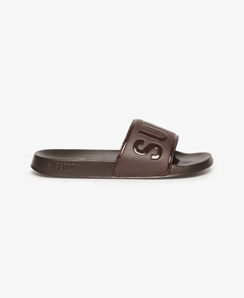 mens Core Pool Sliders in Dark Oak Brown | Superdry UK
