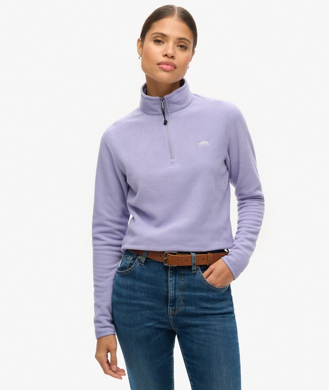 womens Polar Fleece Half Zip Jumper in DULL PURPLE | Superdry UK