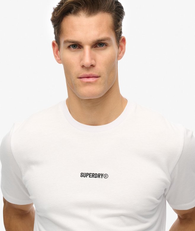 mens Micro Logo T-Shirt in Bone White | Superdry UK