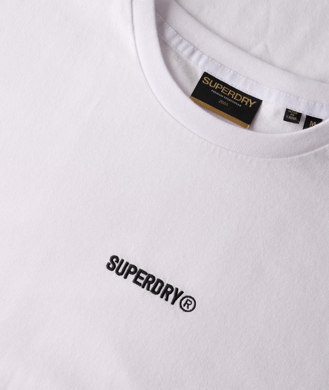 mens Micro Logo T-Shirt in Bone White | Superdry UK