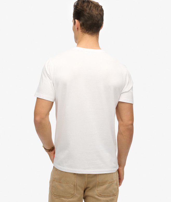 mens Micro Logo T-Shirt in Bone White | Superdry UK
