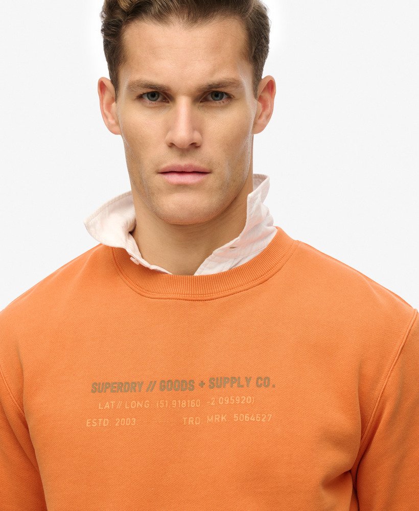 mens Utility Sport Crew Sweatshirt in Rusted Orange | Superdry UK