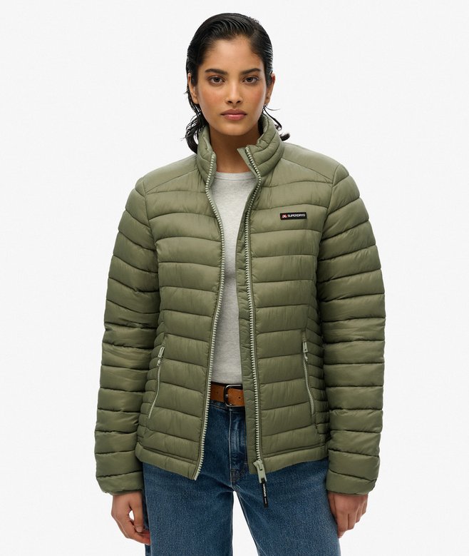 womens Fuji Lite Padded Jacket in Dusty Olive Green | Superdry UK