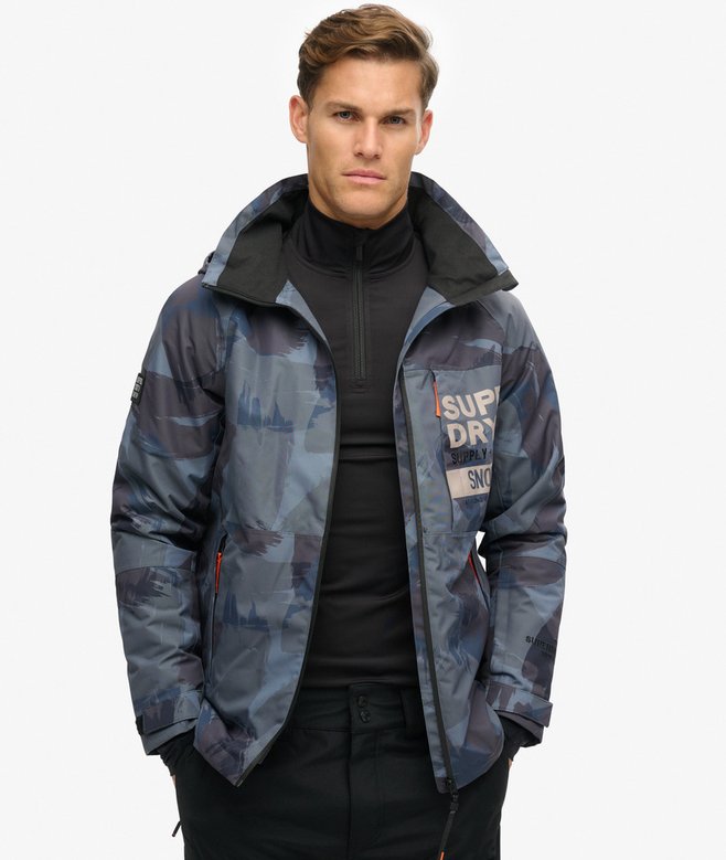 mens Ski Freestyle Core Jacket in Grey Brush Camo | Superdry UK