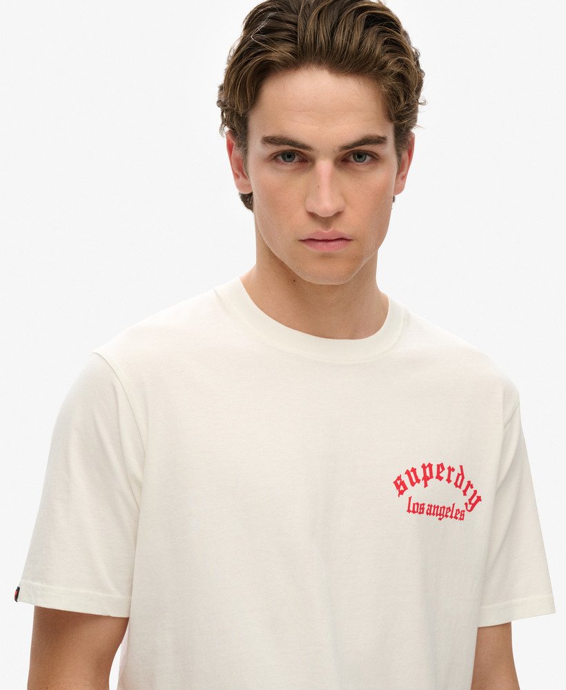 mens Neo Trad Tattoo Loose T-Shirt in Bone White | Superdry UK
