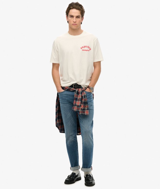 mens Neo Trad Tattoo Loose T-Shirt in Bone White | Superdry UK