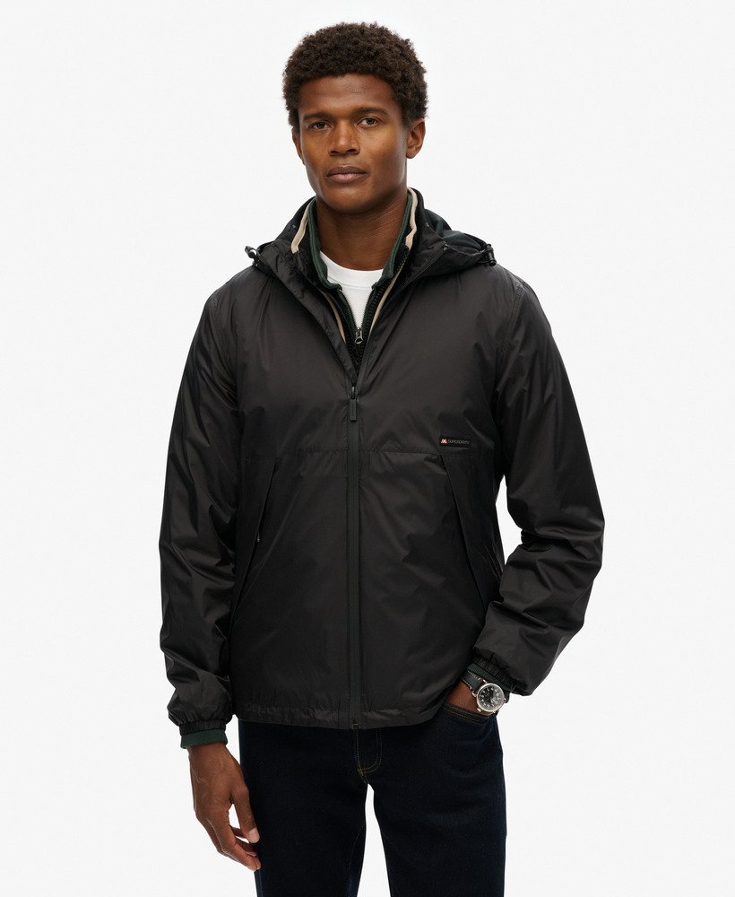 Windbreaker-Jacke mit Kapuze und Logo schwarz für Herren | Superdry DE
