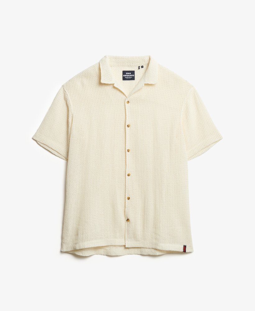 mens Knitted Texture Shirt in Ecru Texture | Superdry UK