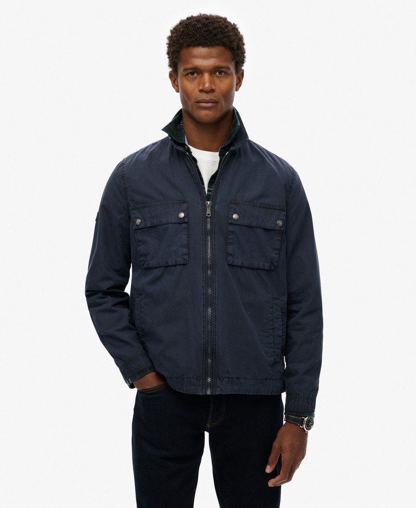 mens Essentials Zip Through Jacket in Eclipse Navy | Superdry UK