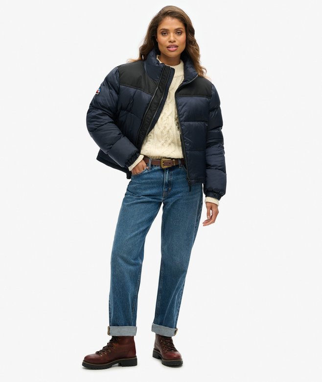 womens Sportstyle Code Puffer Jacket in Eclipse Navy | Superdry UK