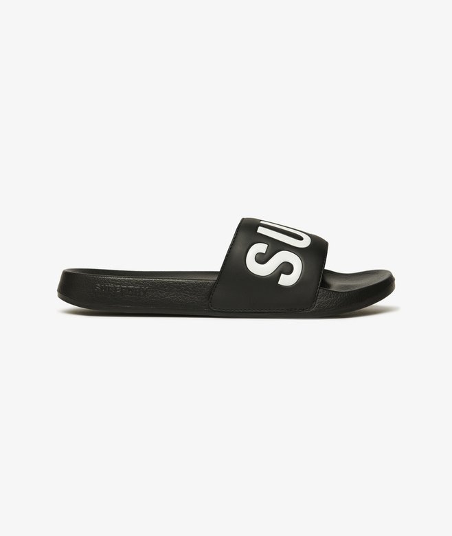 mens Core Graphic Pool Sliders in BLACK/WHITE | Superdry UK