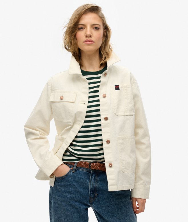 womens Chore Jacket in OFF WHITE | Superdry UK