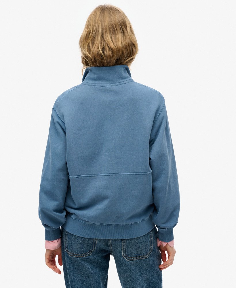 womens Essential Logo Half Zip Sweatshirt in Copen Blue | Superdry UK